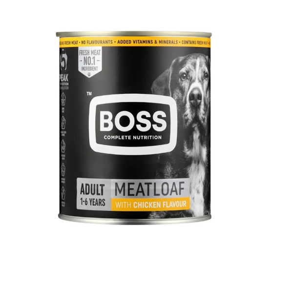 Boss Dog Food Wet Meatloaf With Chicken Adult 1-6 Years ( 6 cans x 820g ...