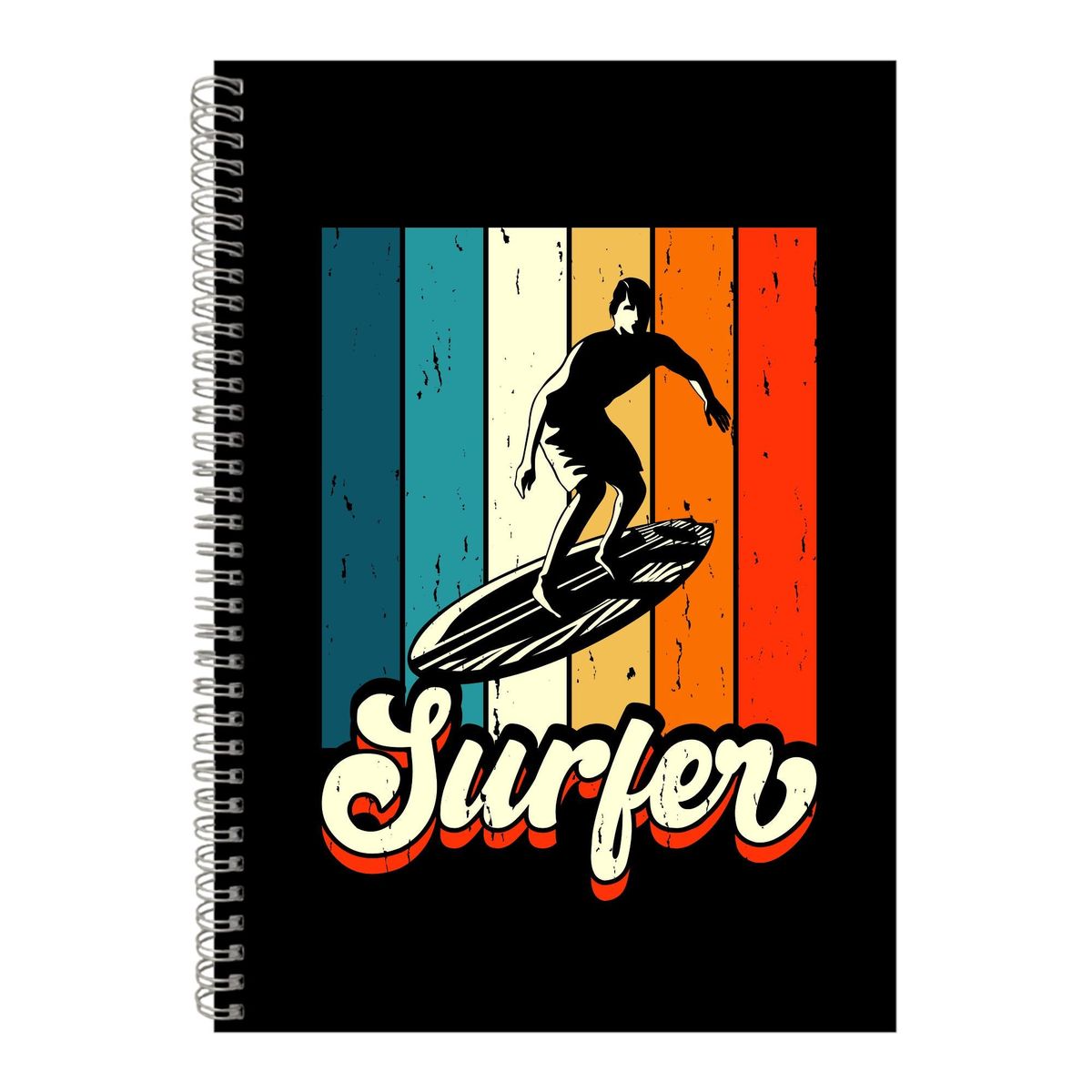 S Stripes A4 Notebook Spiral and Lined Surfing Graphic Notepad Present ...