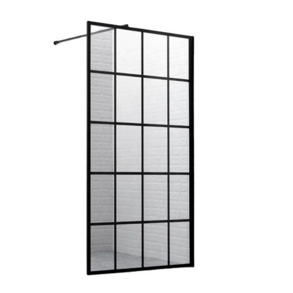 20 Pane Beautiful Black Shower Screen Walk in Panel Size 1200mm X2000mm ...