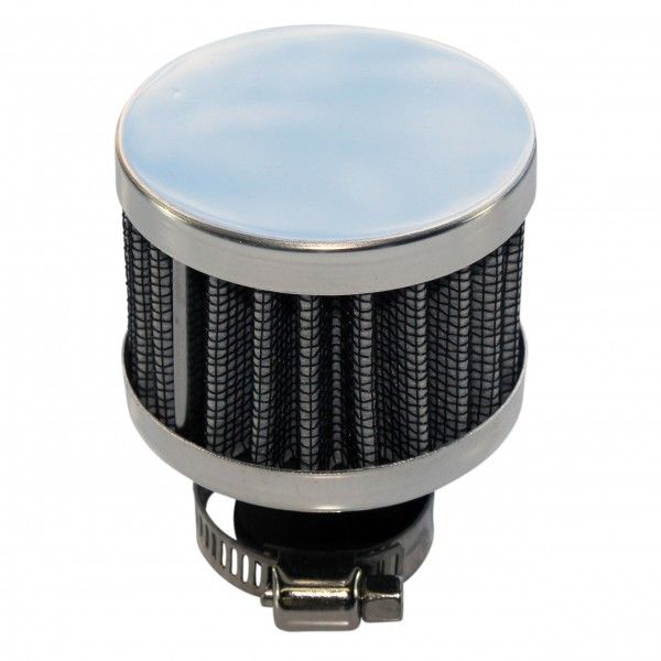 Chrome Breather Filter, Crankcase Vent Filter, Universal, 18mm Neck ...