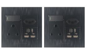Modern Single 16A Socket +Euro Socket + 2 USB Socket x 2 Piece | Shop ...