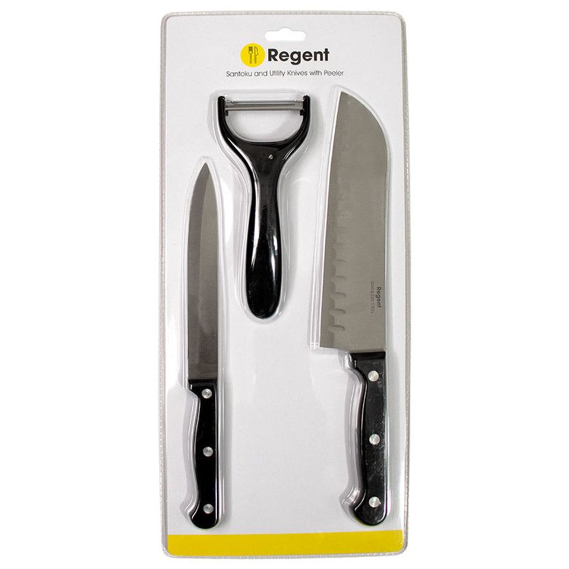 Regent Kitchen Santoku, Utility & Peeler 3 Piece Set - 29cm / 24,5cm / 14,5cm | Shop Today. Get ...