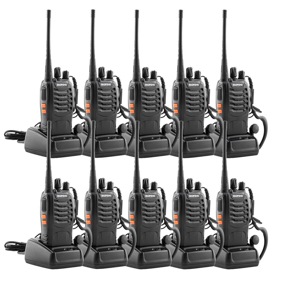 A2Z Baofeng 888S 16-Channel UHF 400-470MHz Walkie Talkie 2 Way Radio 10 ...