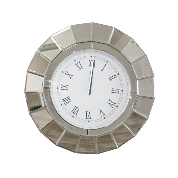 Luxurious Round Mirror on Mirror Wall Clock - 500x500mm | Shop Today ...