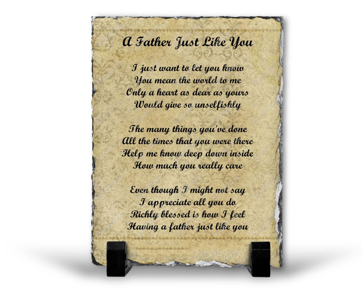 A Father Just Like You Birthday Christmas Father's Day Gift Rock Slate ...