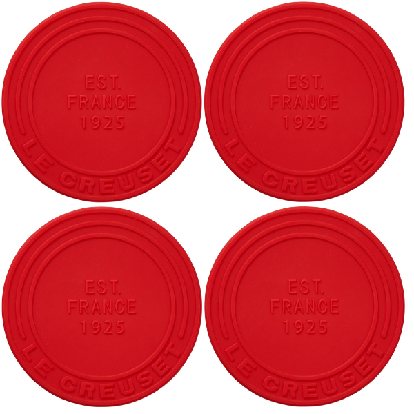 Le Creuset Set of 4 Silicone Coasters - Est 1925 | Shop Today. Get it ...