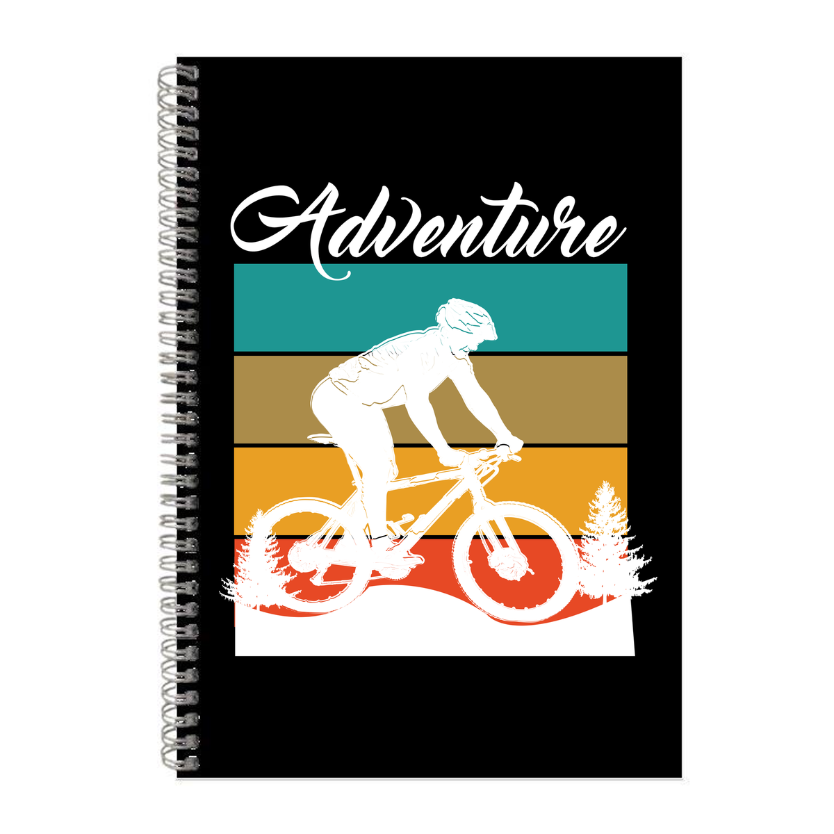 Bike Adventure A4 Notebook Pad Adventure Lovers Trendy Graphic Present ...