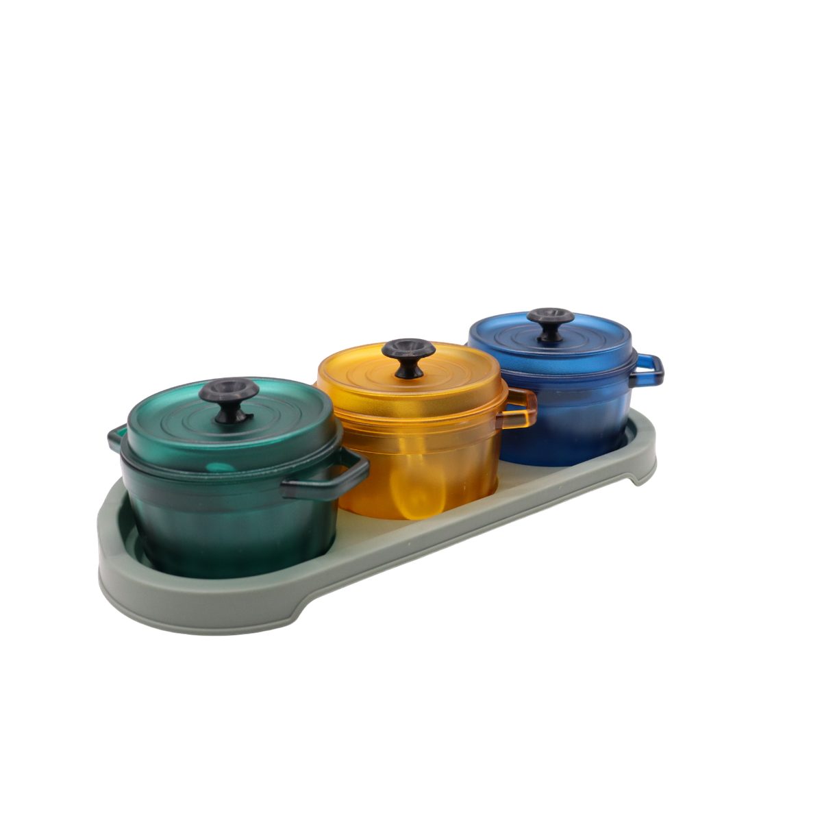 Kitchen Nordic Condiment 3-Compartment Seasoning Jar Storage Container ...