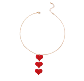 Ladies Velvet Multi-layered Red Heart Necklace | Shop Today. Get it ...