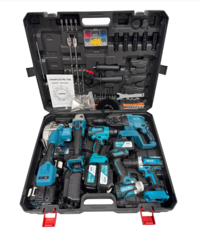 6 PCS Portable Lithium-Ion 21v Power Tools Set Cordless Brushless Drill | Shop Today. Get it ...