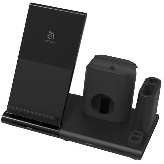 Adam Elements Omnia Q4 15W 4-in-1 Wireless Charging Station - Black ...