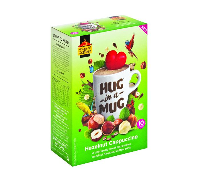House Of Coffees Hug in a Mug Cappuccino Hazelnut (10 x 24g) | Shop ...