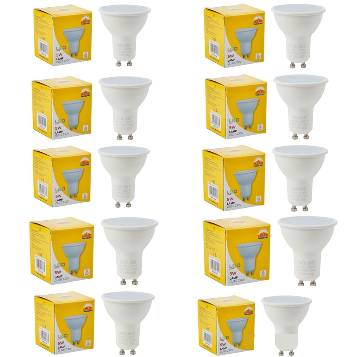 Radiant 10 Pack - GU10 LED 6500k Cool White 5w Downlight | Shop Today. Get it Tomorrow ...