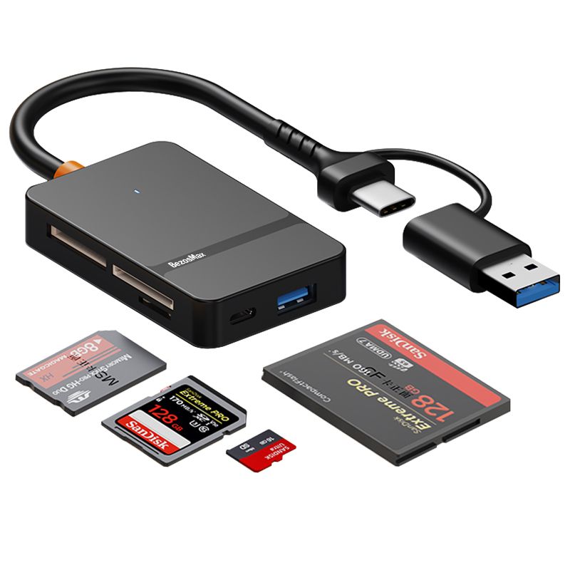 BezosMax Memory Card Reader,USB USB-C to SD/TF/MS/CF Card Reader ...