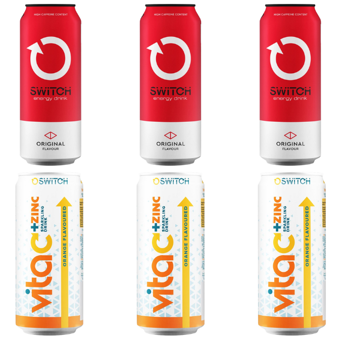 Switch Energy Drink Mixed Flavours -Vitamin C +Original Flavour (6 x ...
