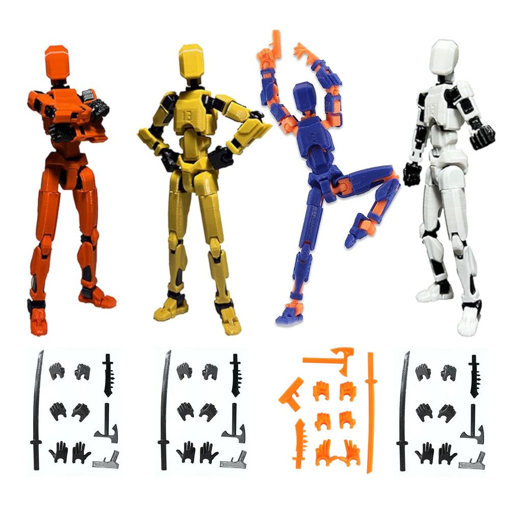 4 Pieces Dummy 13 Multijointed 3D Printable Action Figure Titan Robot ...