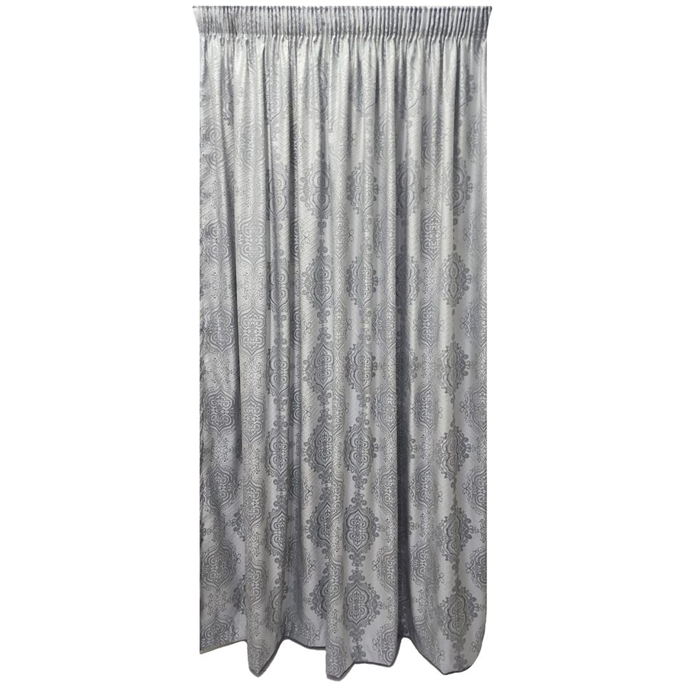 Matoc Designs Readymade Curtain - Damask Curtain - Grey - Lined - Taped ...
