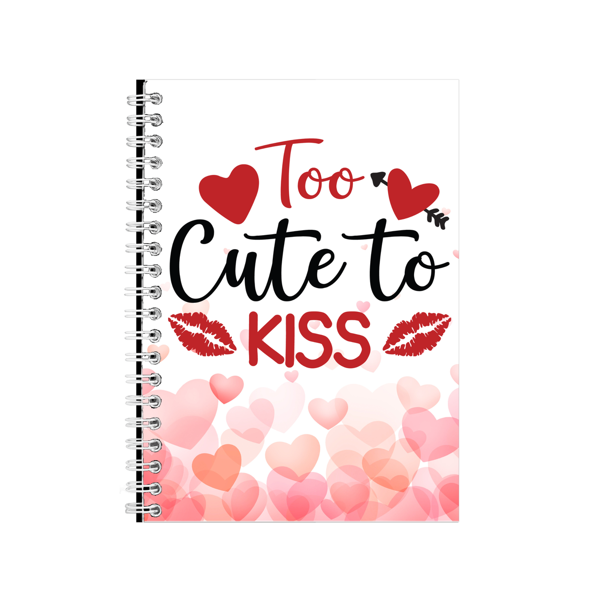 Too Cute Valentines Day A5 Notebook Pad Lines Graphic Design Present ...