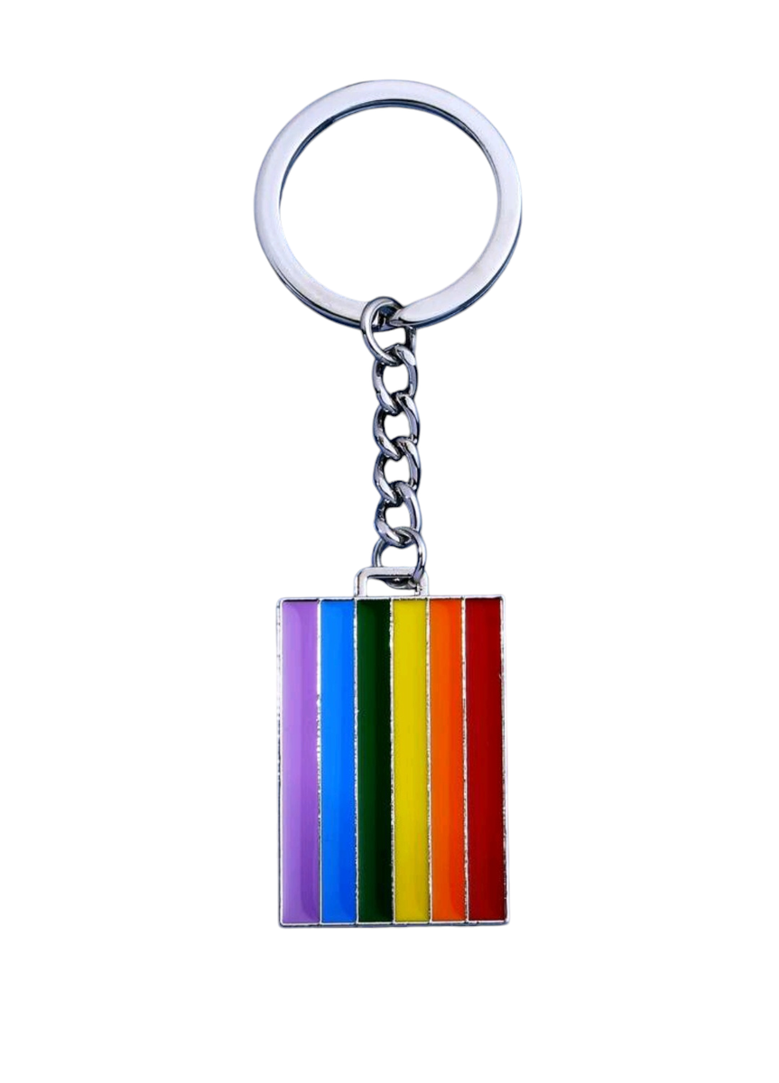 LGBTQI Rainbow Flag Geometric Charm Keyring | Shop Today. Get it ...
