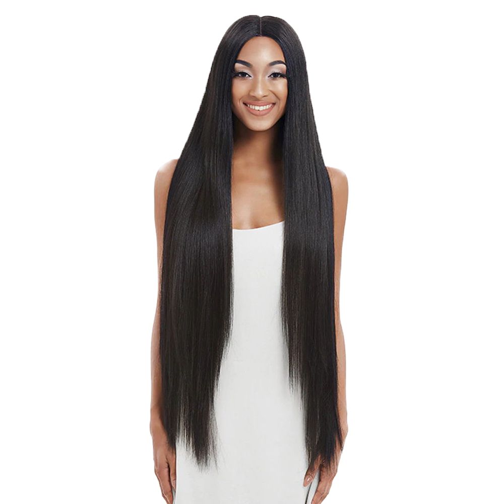 Magic 38Inch Brown Long Straight Synthetic Hair Lace Front Wigs LETITIA ...