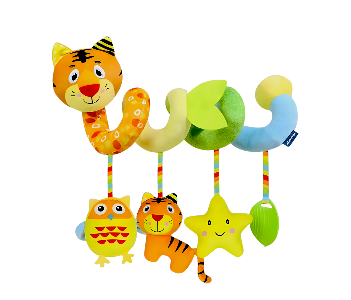 4-In-1 Sensory Animal Cot Wrap with Teether, Rattle, & Squeaky Toys ...