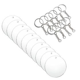5cm Clear Acrylic Blank Round Keyring with Keychains | Shop Today. Get ...