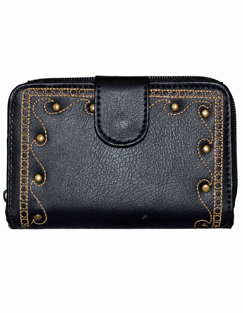 Fino M5-433 Unique Faux Leather Card Holder Organiser Purse with Studs ...