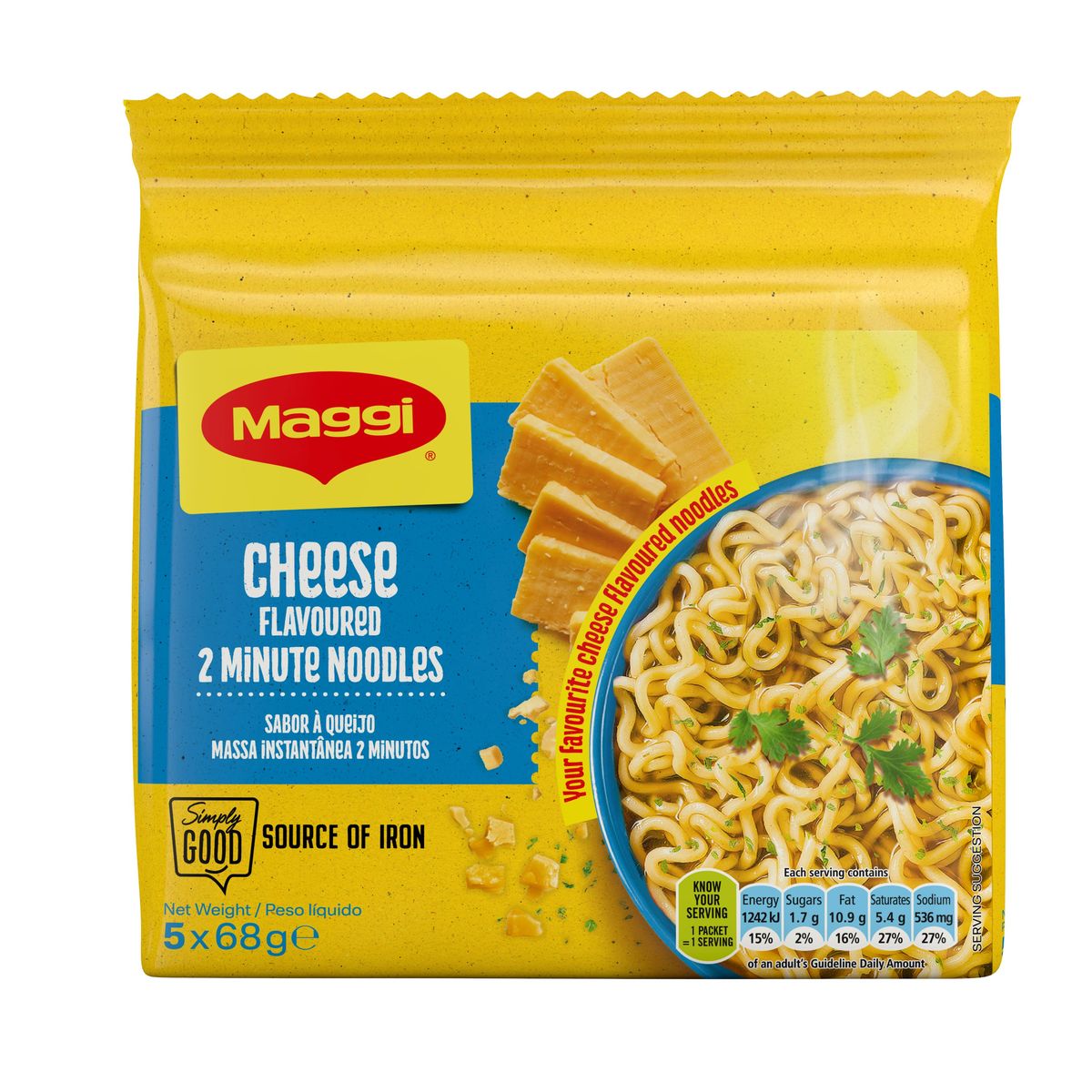 NESTLE MAGGI 2 MINUTE NOODLES CHEESE 5x68G | Shop Today. Get it ...