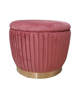 Round Cylindrical Pleated Velvet Pouf Stool | Shop Today. Get it ...