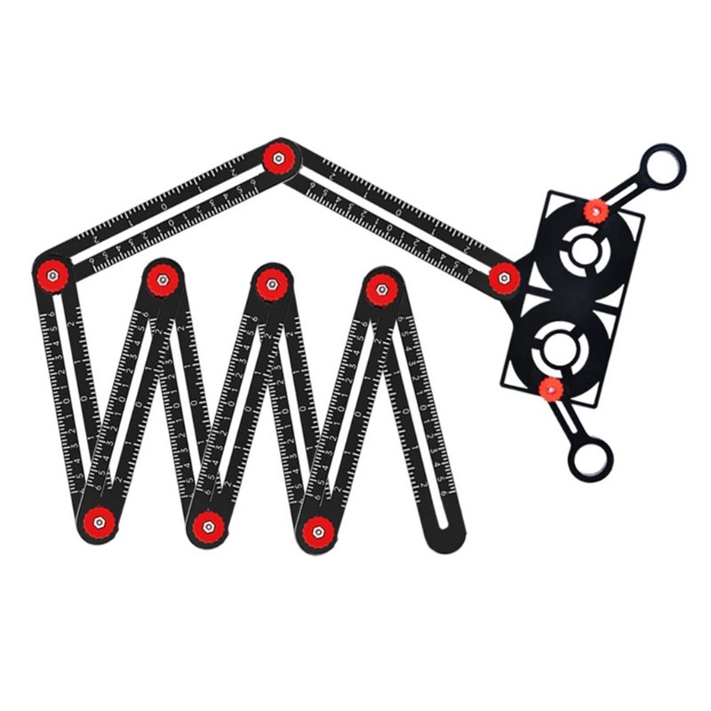 Tool DIY Multi Angle Measuring 6 Set Folding Ruler & Drill Locator 113. ...