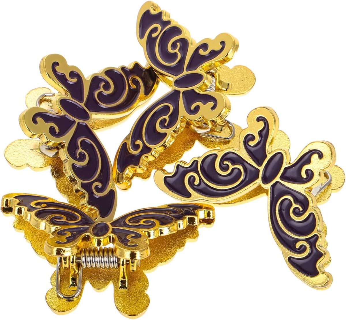 4pcs Purple Butterfly Metal Paper Clips Small Cute Document Clamps ...
