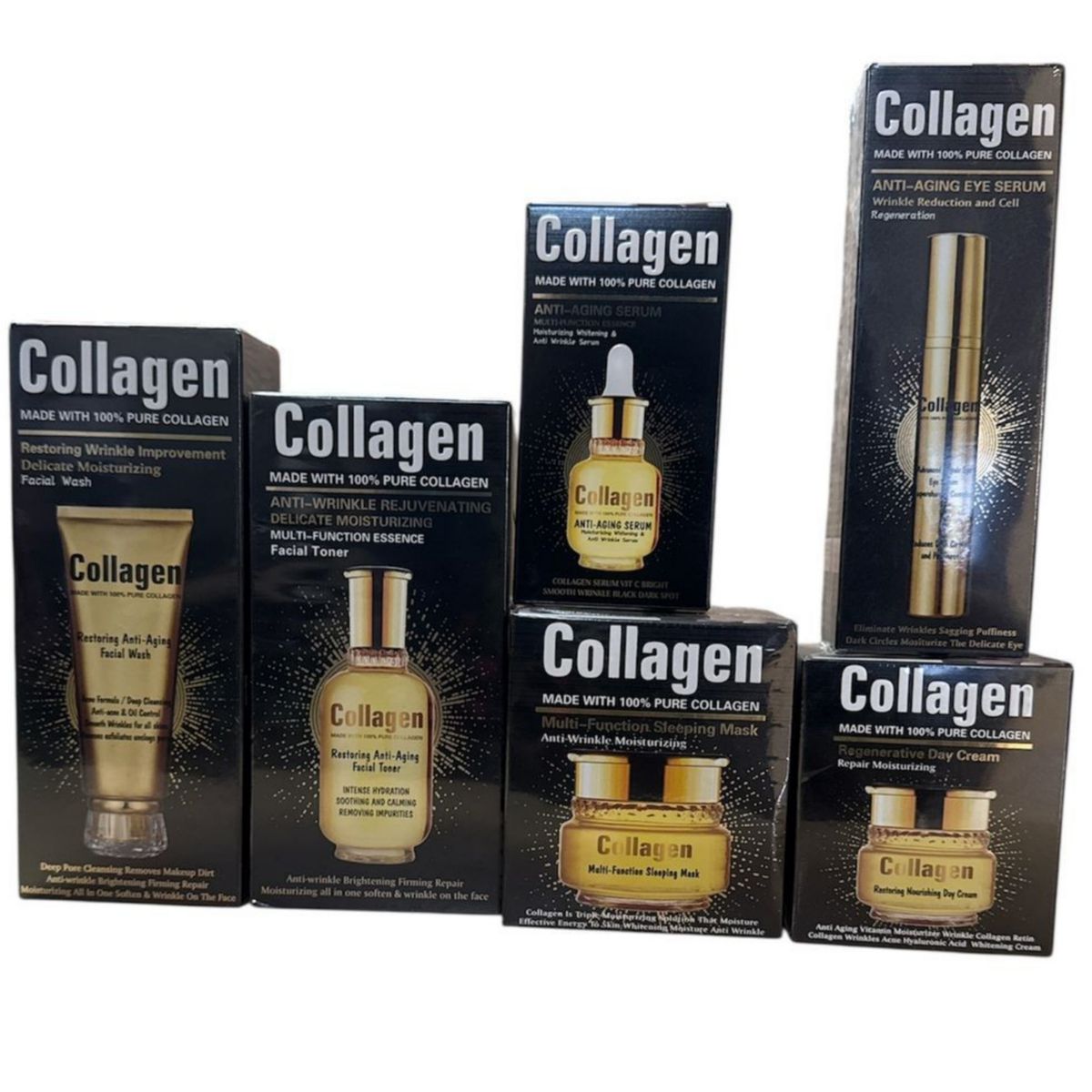 Collagen 6-Piece Anti-Aging Set - Wrinkle Repair, Firming & Hydrating ...