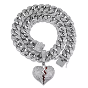 Hip - Hop Iced Out Neckchain Heart Pendant | Shop Today. Get it ...