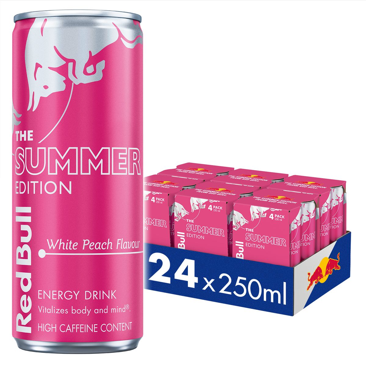 Red Bull Energy Drink Summer Edition White Peach 250ml Case (6 x 4 Pack ...