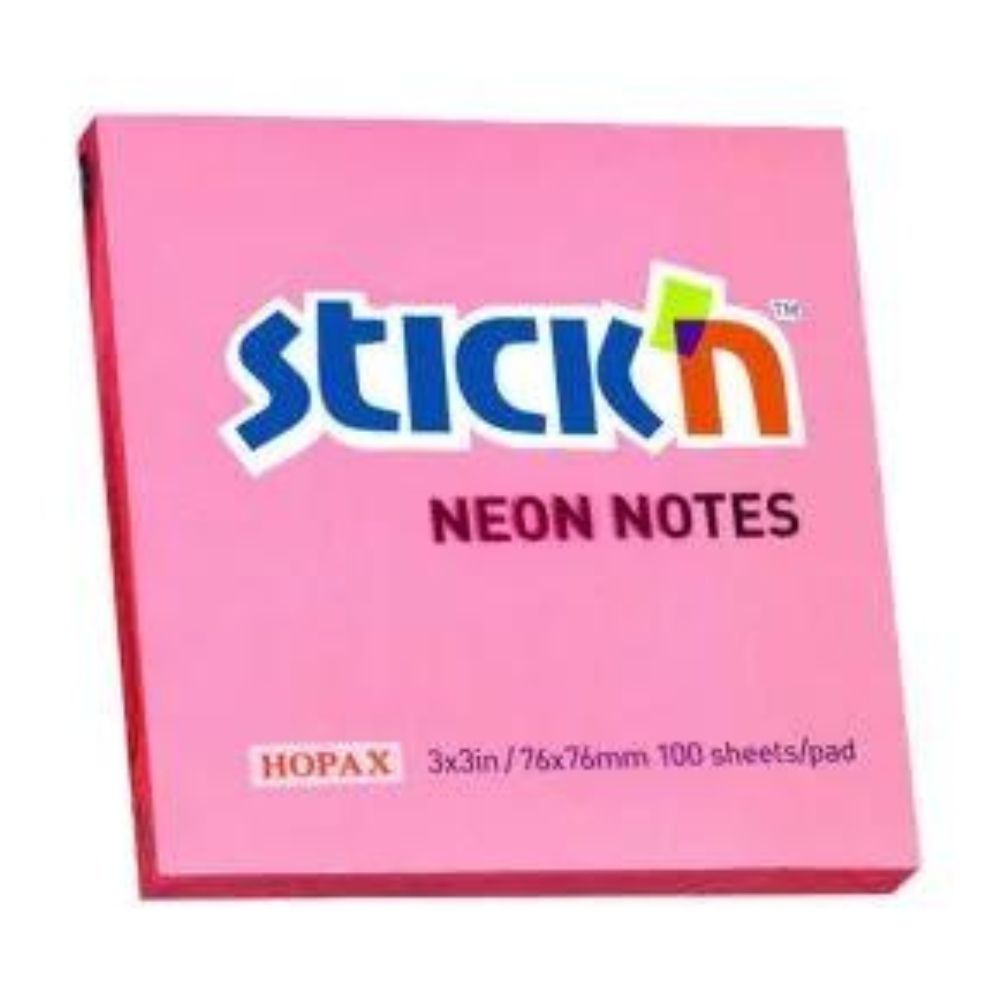 Stick 'n - Neon Pink Notes 100 Sheet (Pack 12 ) (76 x 76) | Shop Today ...