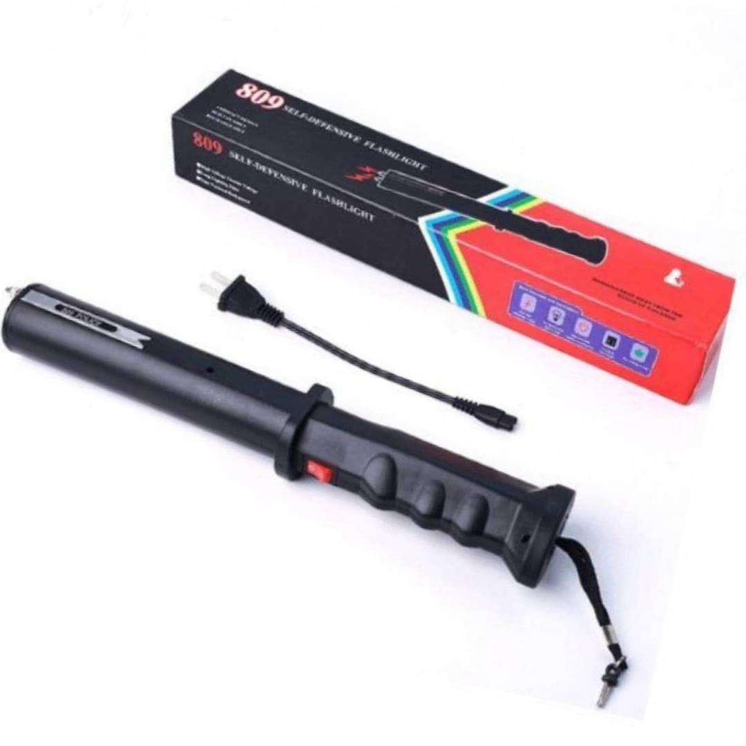 High Power Rechargeable Self Defense Baton Stick Stun Gun + Key Holder ...
