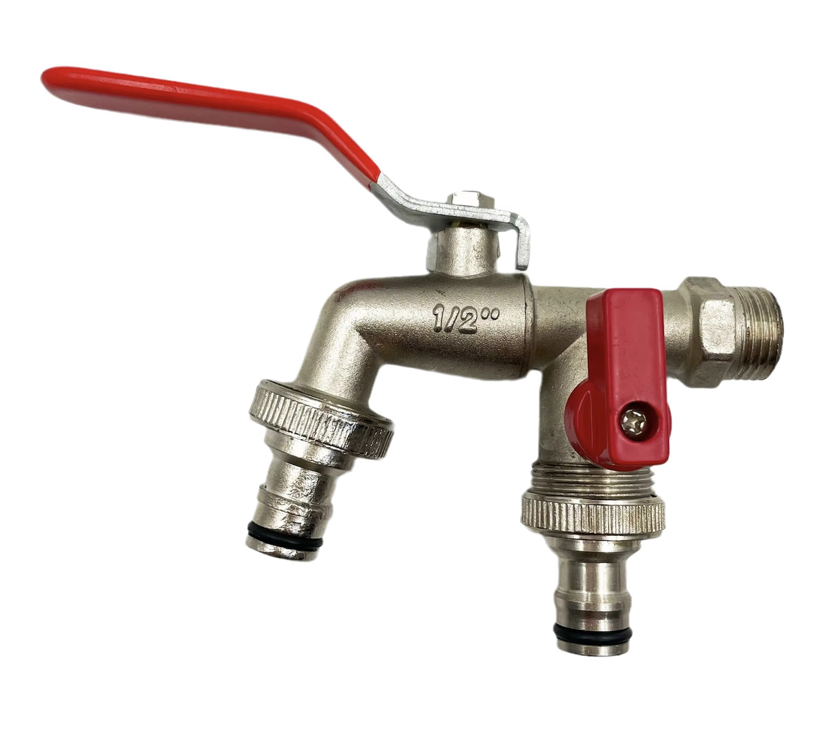 Tool DIY Plumbing Dual Head One Way Tap Brass Quick Opening Faucets ...