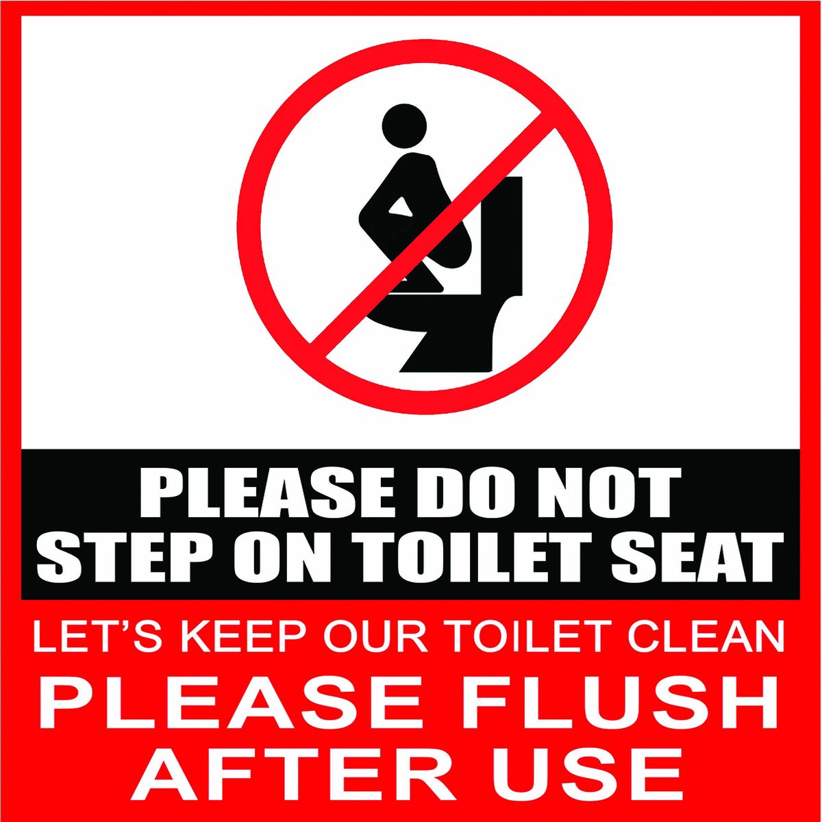 Please Do Not Step On Toilet Seat 29x29cm Sign - 2 Pack | Shop Today ...