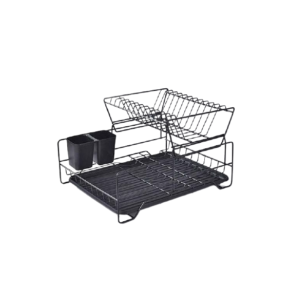 2-Tier Dish Rack With Detachable Drain Tray - Black | Shop Today. Get ...