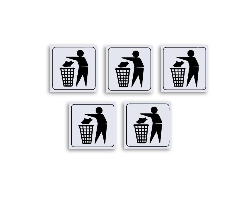 Rubbish Bin Sign Board - Use Bin - Safety Sign - Pack of 5 ABS Sign ...