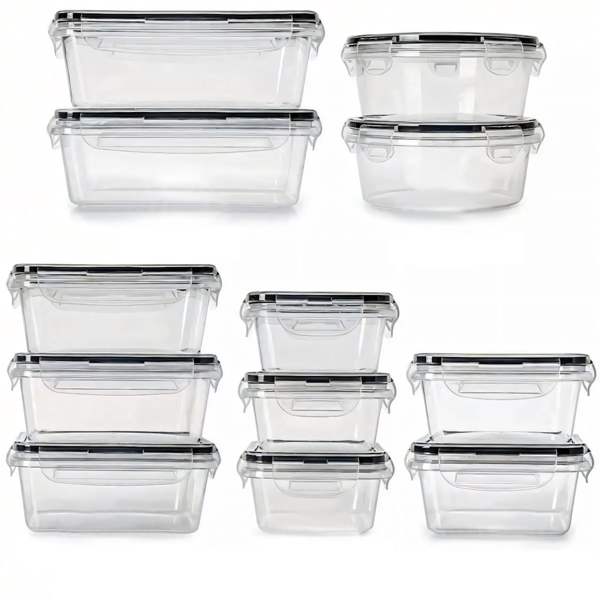 12 Pack Food Storage Containers with Lids, Kitchen Crisper Box | Shop ...