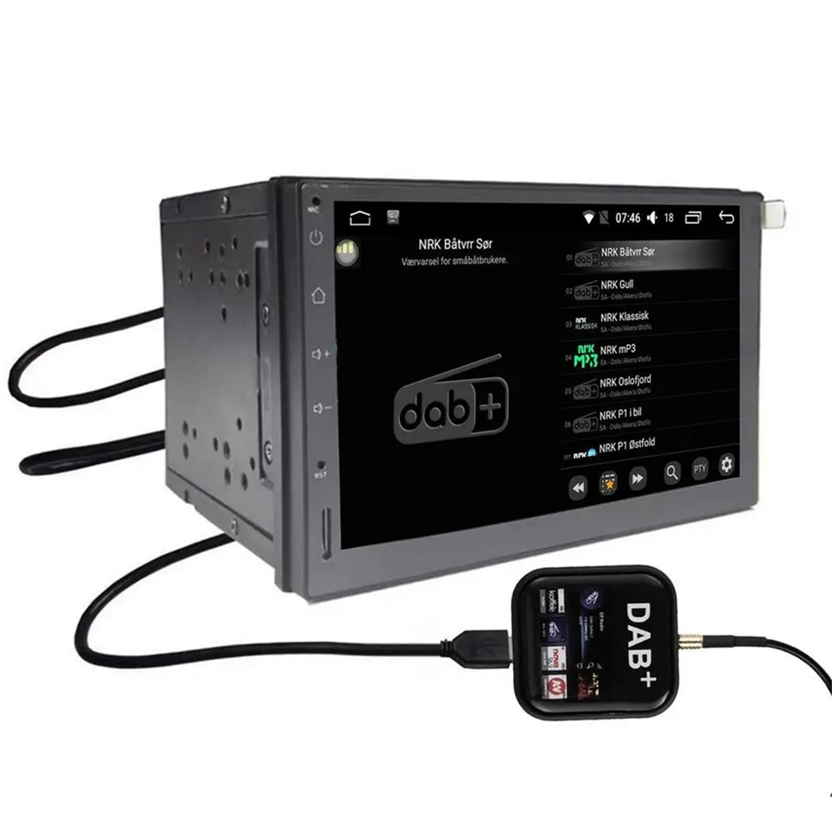 Dab + Usb Car Radio Tuner Window Antenna Navigation App Control Kit ...