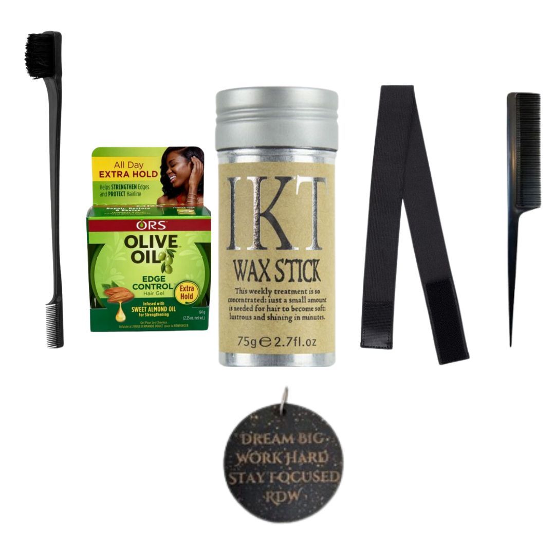 Wig Styling Kit :Oil and Brush Edge,Tail comb,lace ,wax stick,Keyring ...