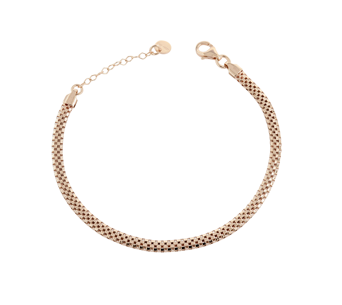 Art Jewellers - 925 Sterling Silver Fope Link Bracelet - Rose Gold ...