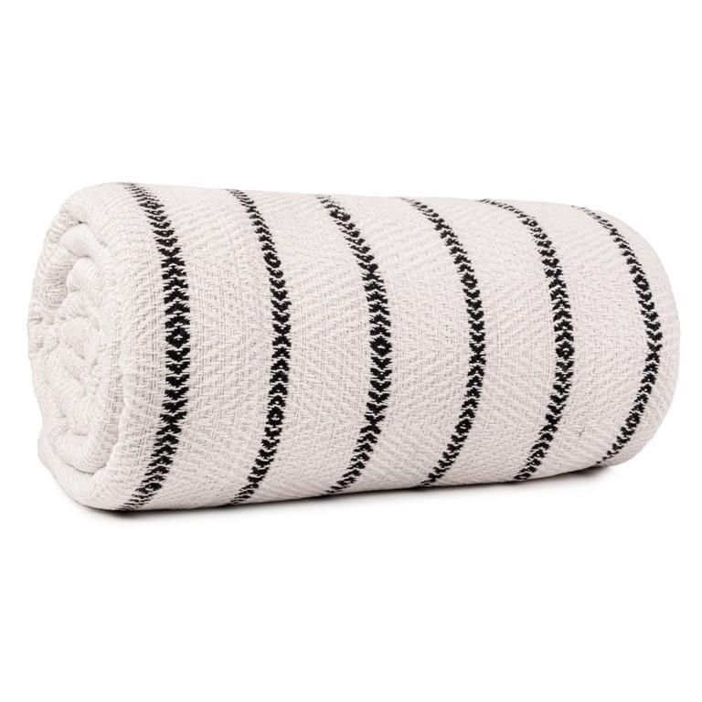 Miss Lyn Black Cotton Line Throw | Shop Today. Get it Tomorrow ...