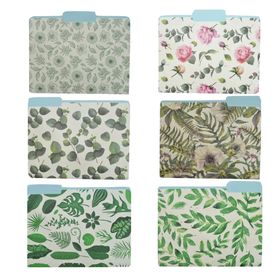 Stationery Colourful Decorative File Folders With Floral Designs 6pc ...
