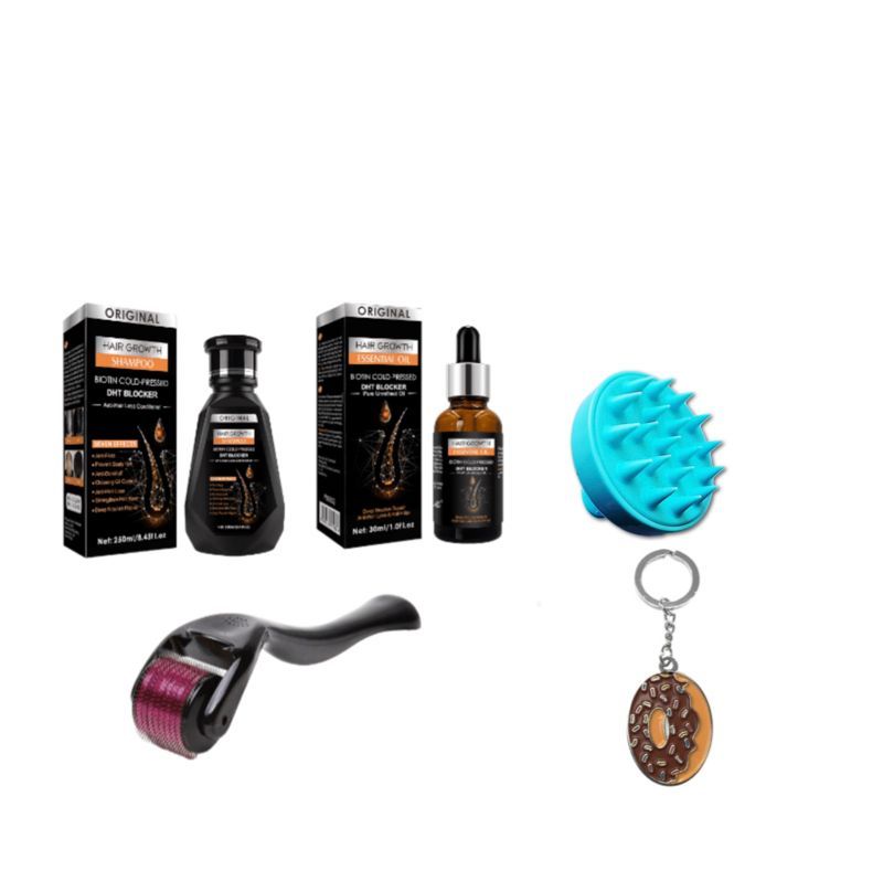 Biotin Hair Shampoo, Biotin Oil, Derma Roller, Exfoliating Brush ...
