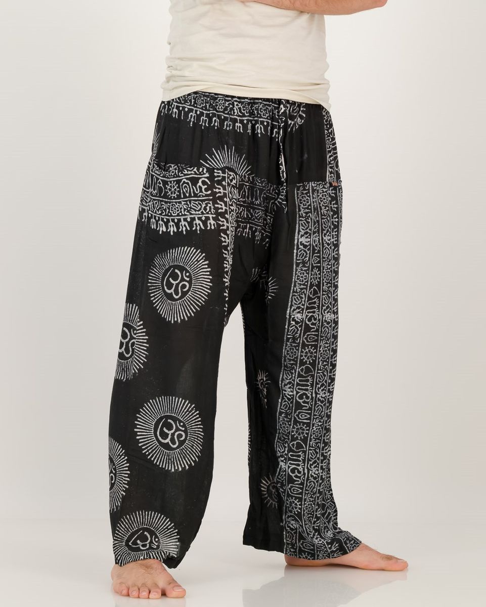 SKA Nepalese Om Mantra Print Elastic Loose Everest Pants | Shop Today ...