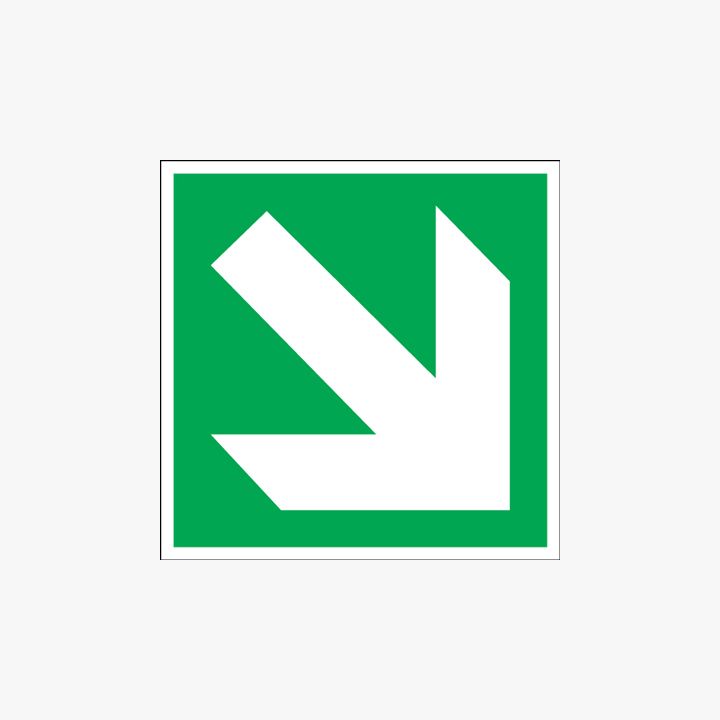 Green Diagonal Arrow Safety Sign - Photoluminescent 19cm x 19cm | Shop ...