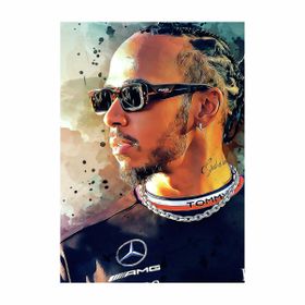 Lewis Hamilton Mercedes Benz Animated Close Up - A1 Poster | Shop Today ...